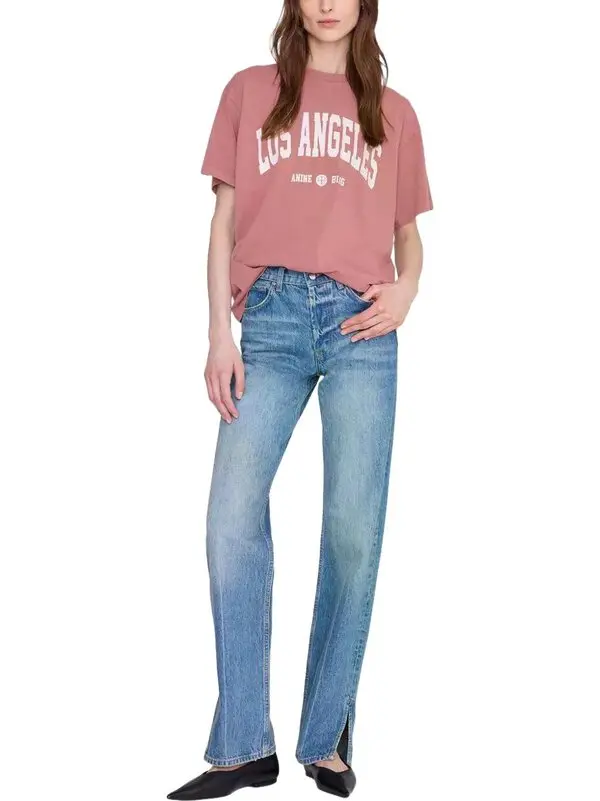 ANINE BING Cade Tee Los Angeles University Earth Top - Red