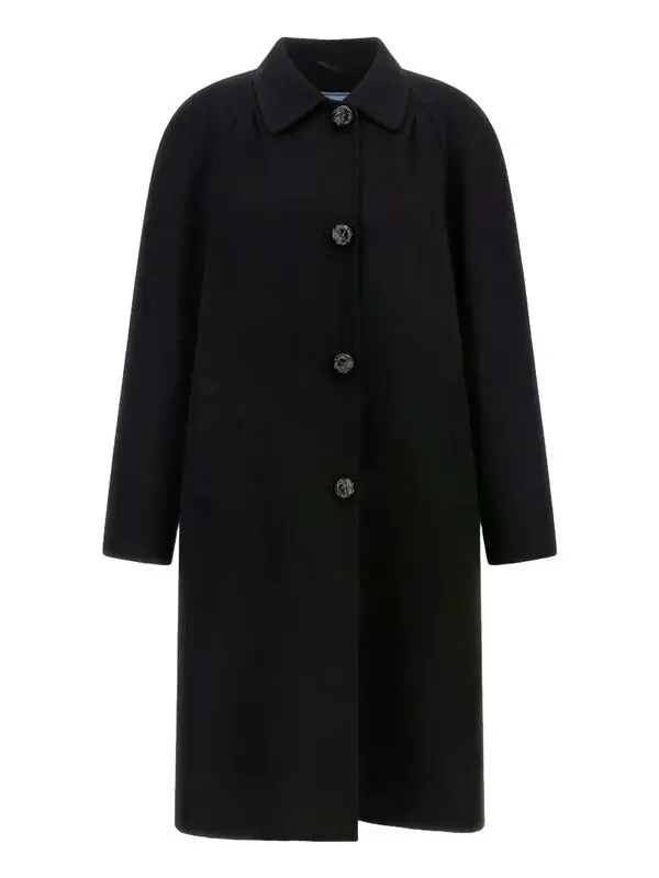 Prada Button-up Single-breasted Coat - Black
