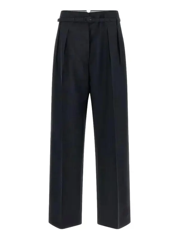 Prada Belted Pleated Trousers - Blue