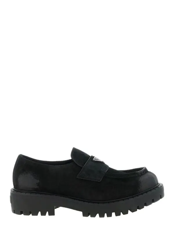 Prada Suede Loafers - Black