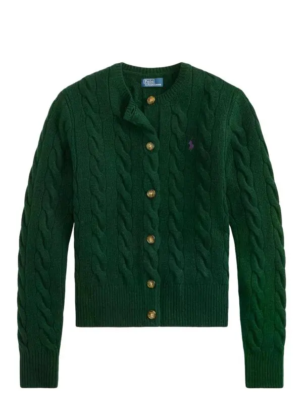 Polo Ralph Lauren Pony-embroidered Cable-knit Cardigan - Green