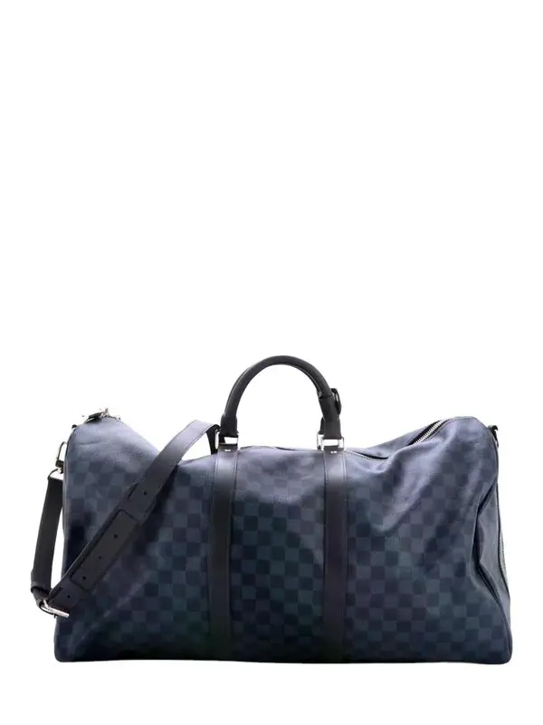 LOUIS VUITTON Keepall Bandouliere Bag Damier Cobalt 55 Travel Bag - Blue