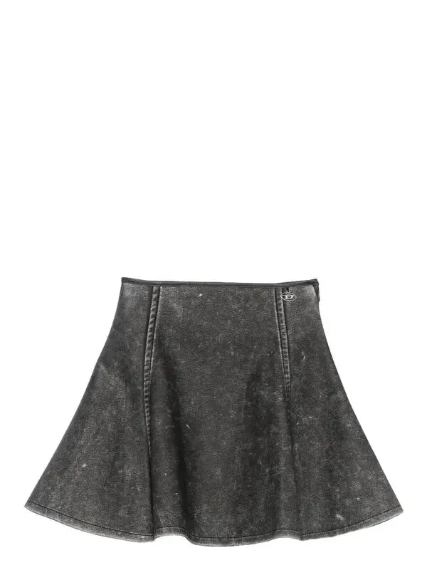 DIESEL® Erina Acid-wash Flared Mini Skirt - Grey