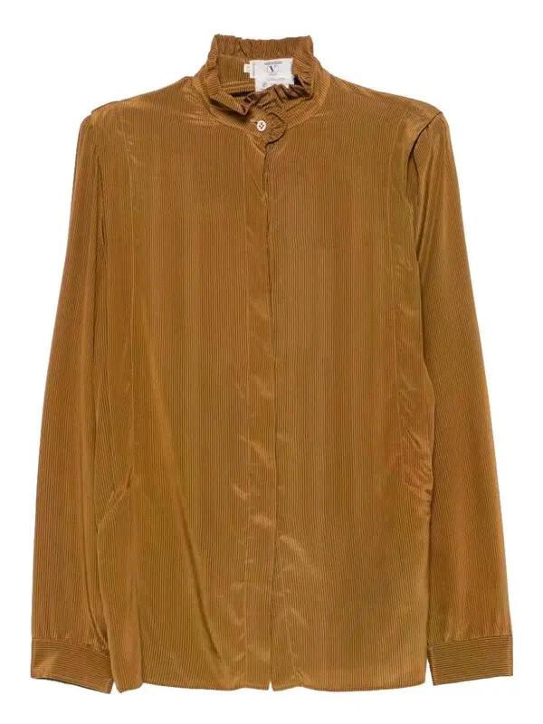 Valentino Garavani 1970s Ruffled Blouse - Brown
