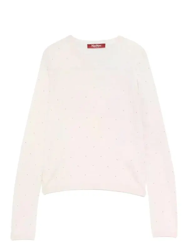 Max Mara Mstcelebre Crystal-embellished Polka-dot T-shirt - Neutrals