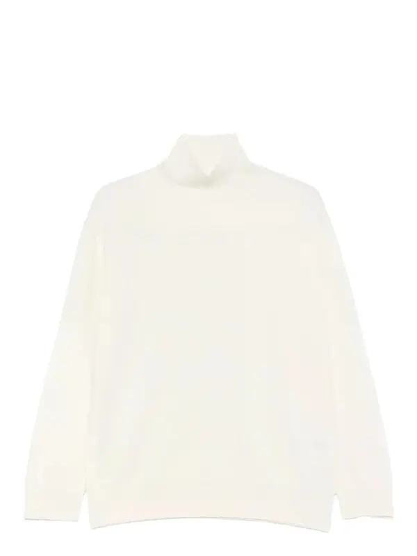 Malo High-neck Long-sleeve Sweater - White