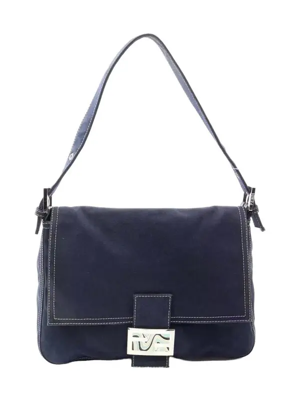 Fendi 2000-2010 Canvas Ff Marble Mamma Forever Shoulder Bag - Blue