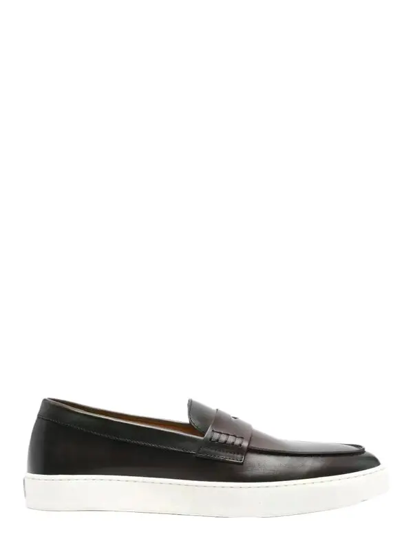 DOUCAL'S Penny-slot Leather Loafers - Brown