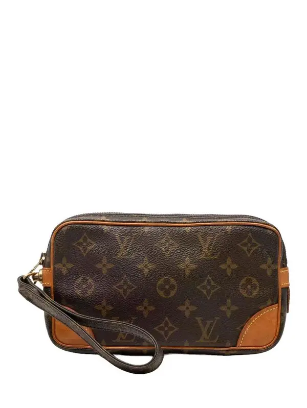 LOUIS VUITTON 1994 Monogram Marly Dragonne Pm Clutch Bag - Brown