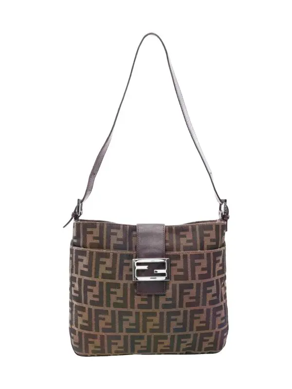 Fendi 2000-2010 Zucca Canvas Shoulder Bag - Brown