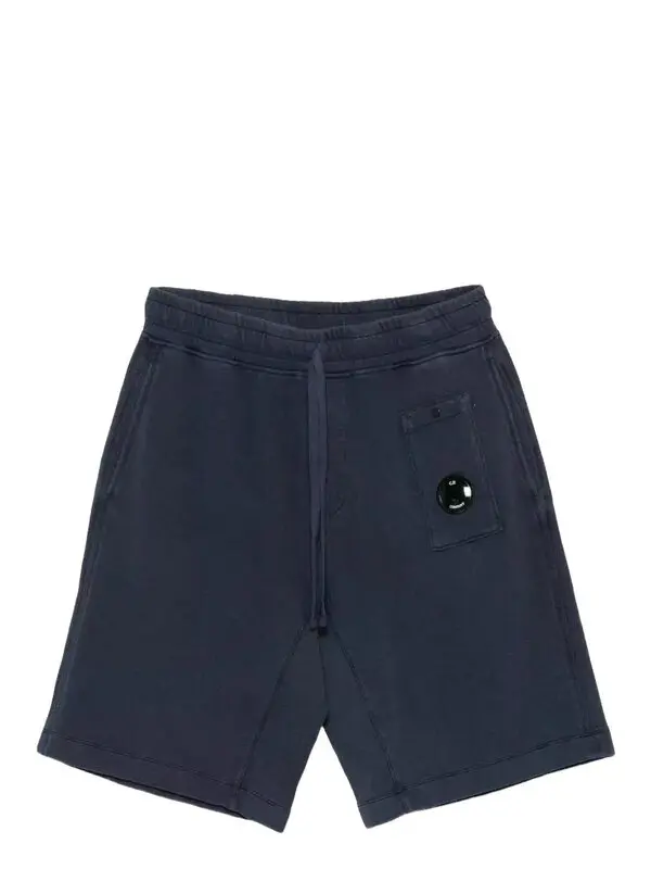 C.P. COMPANY Logo-patch Drawstring Shorts - Blue