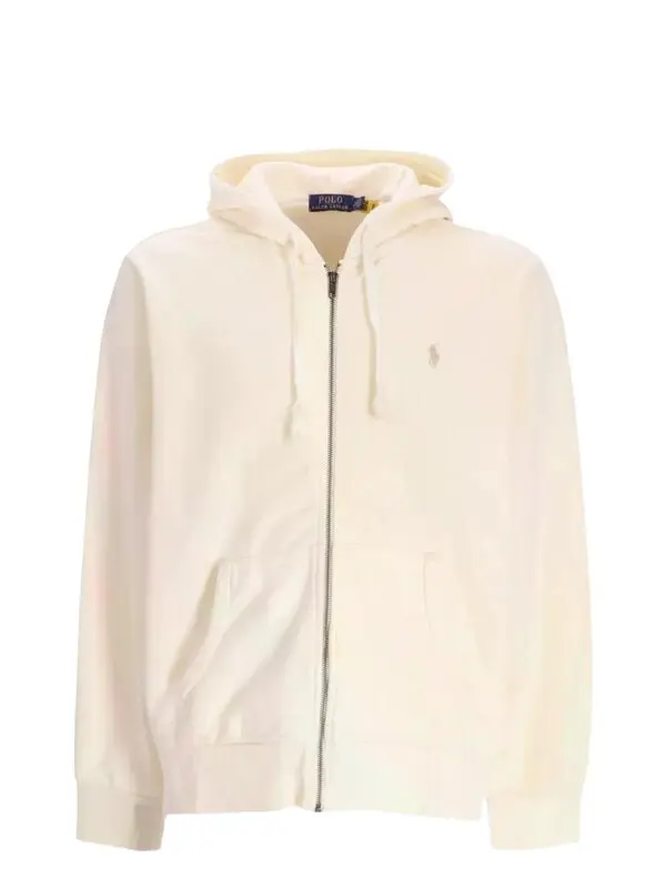 Polo Ralph Lauren Logo-embroidered Zip-up Hoodie - Neutrals
