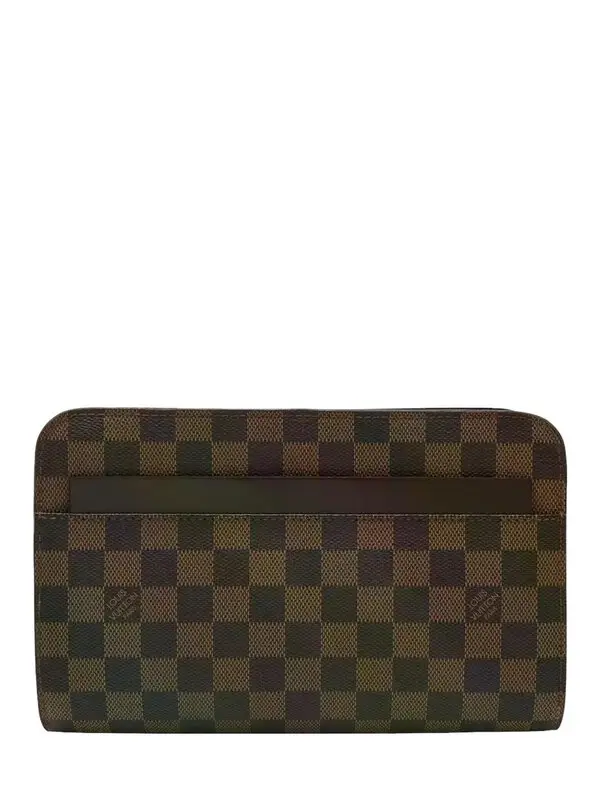 LOUIS VUITTON 2009 Damier Ebene Saint Louis Pochette Clutch Bag - Brown
