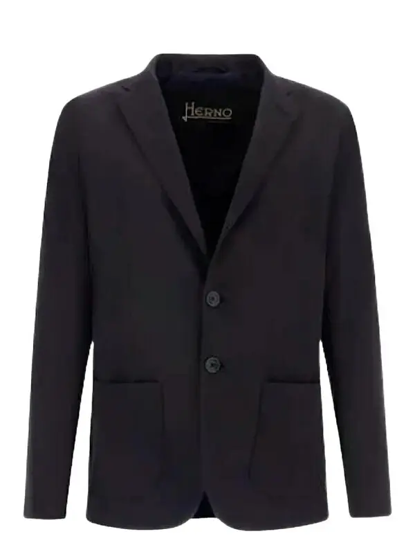 Herno Single-breasted Seersucker Blazer - Blue