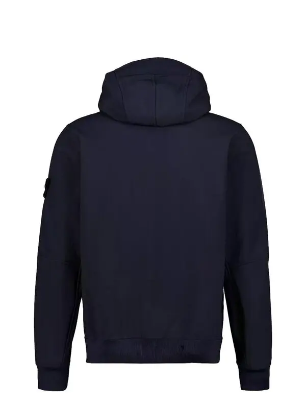 Stone Island Hooded Logo-patch Jacket - Blue
