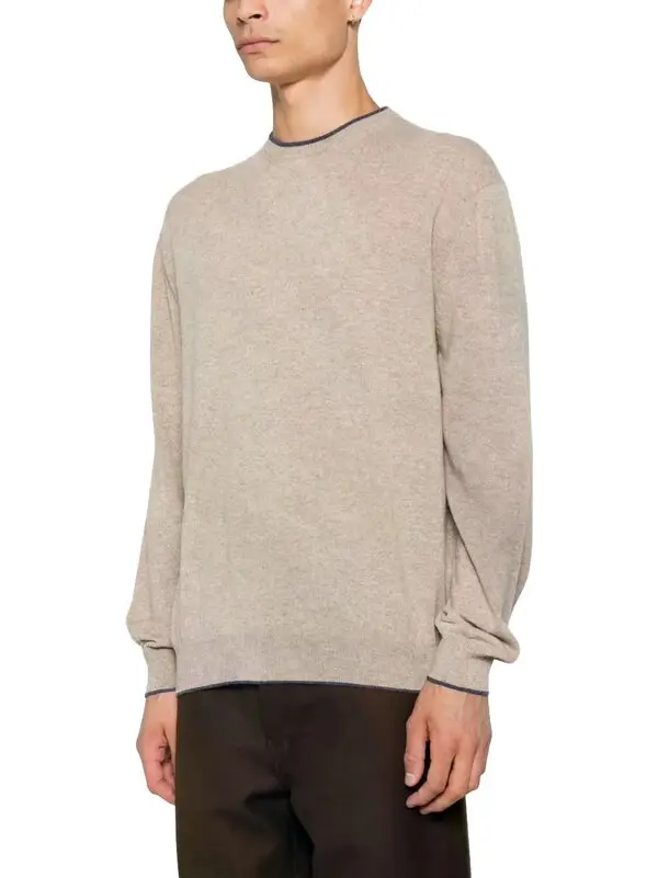 Paul & Shark Long-sleeve Contrast-trim Sweater - Neutrals