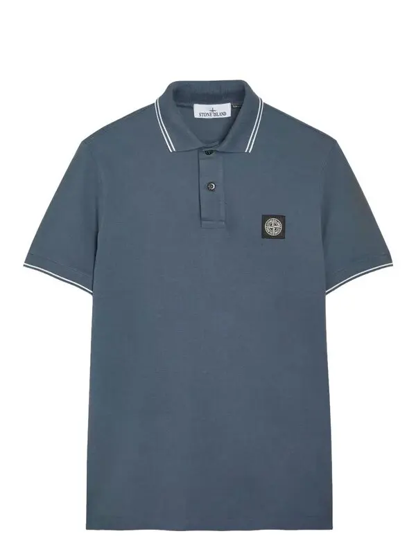 Stone Island Logo-patch Polo Shirt - Blue
