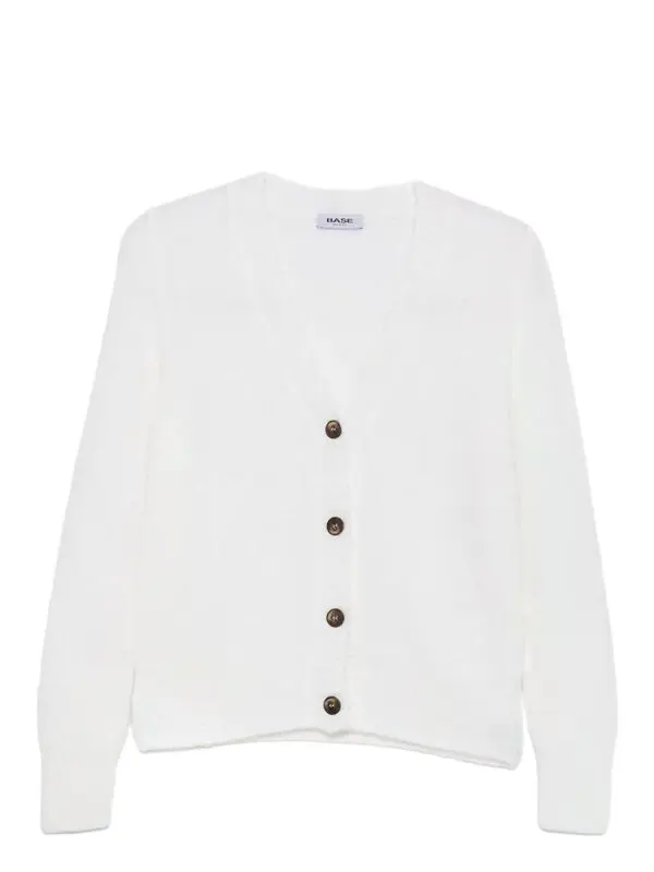 BASE V-neck Cardigan - White