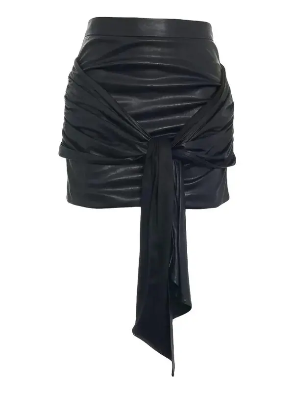 Elisabetta Franchi Ruched Tie-front Mini Skirt - Black