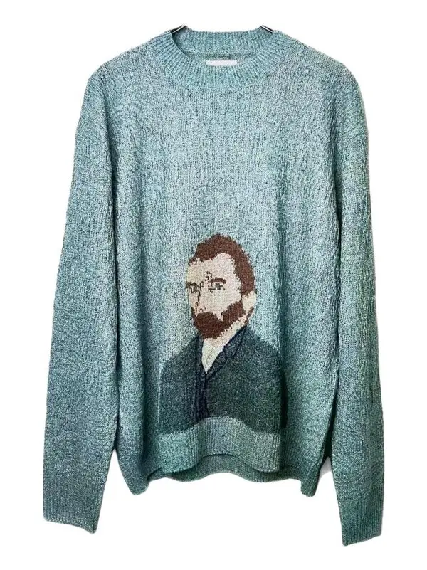 KOTA GUSHIKEN Van Gogh Intarsia Knit Sweater - Blue