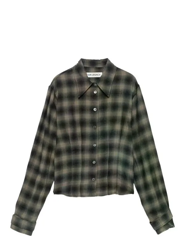 Our Legacy Envelop Check-print Shirt - Blue