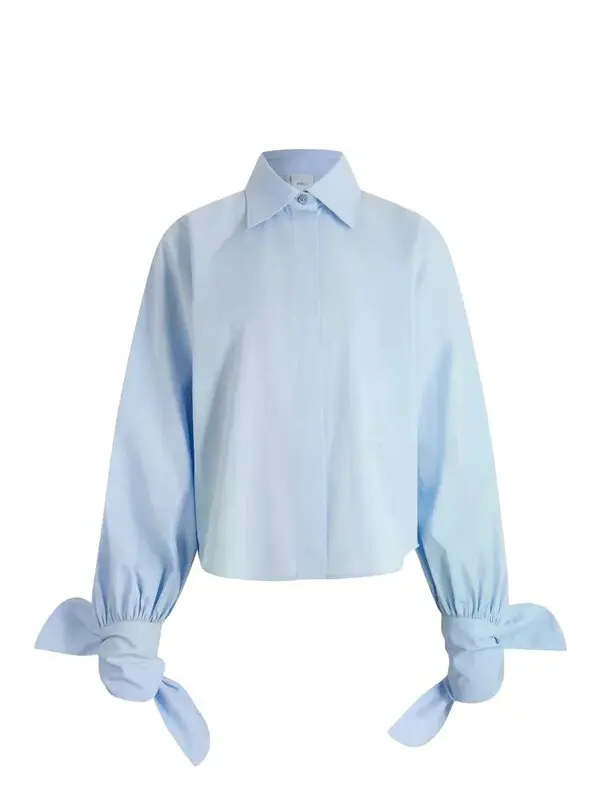 PATOU Bow-detail Long-sleeve Blouse - Blue