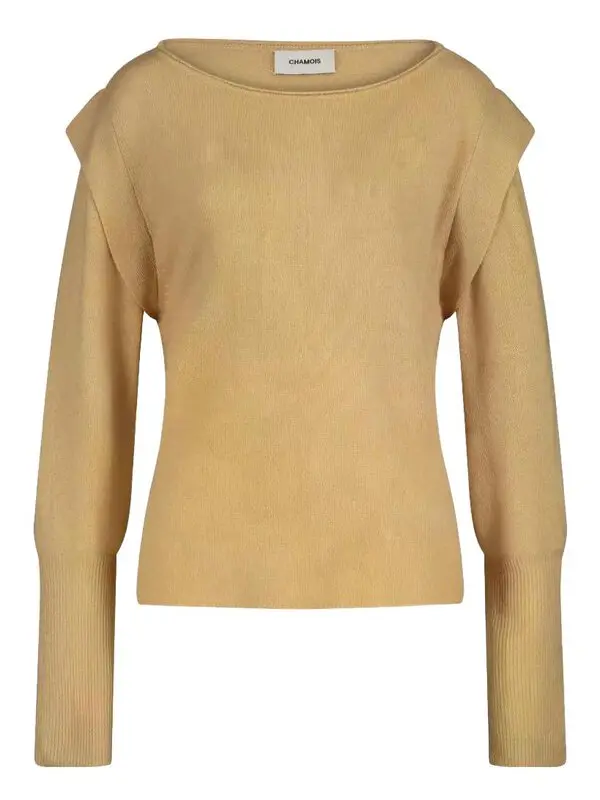 CHAMOIS FOU Chamois Rimini Boat Neck Long Sleeve Sweater - Neutrals