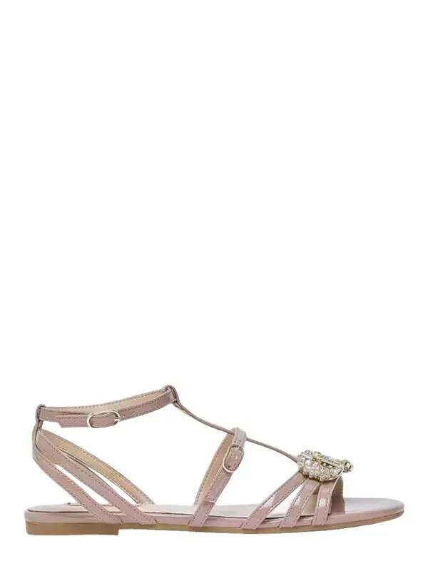 Liu Jo Crystal-embellished Patent Leather Sandals - Neutrals