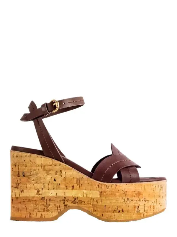 GIANVITO ROSSI Cork-platform Sandals - Brown