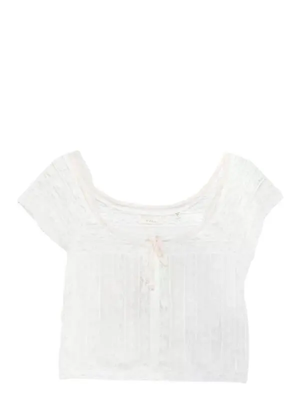 DÔEN Greta Lace-trim Top - White