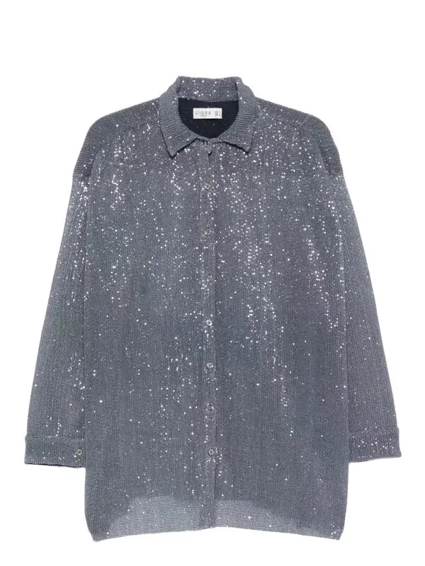L'IDEE La Musique Sequin-embellished Shirt - Grey