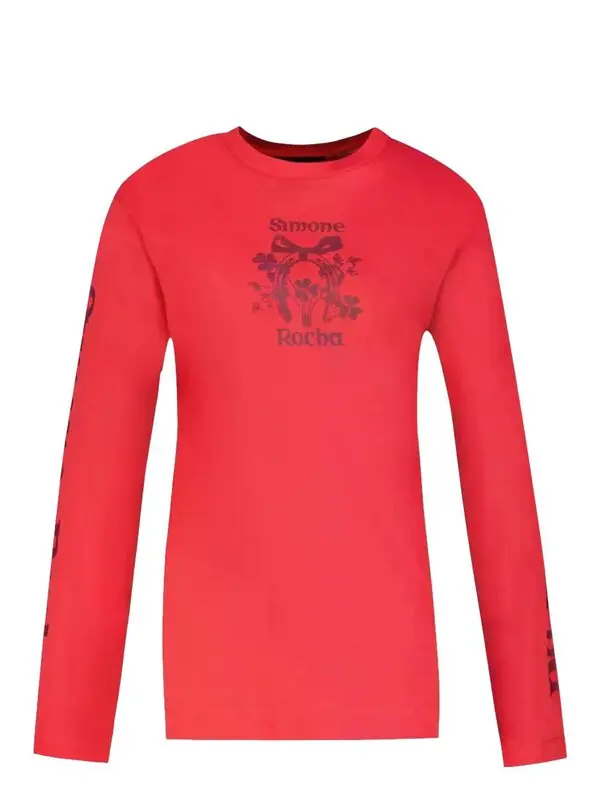 Simone Rocha Coming Up Roses Long-sleeve T-shirt - Red