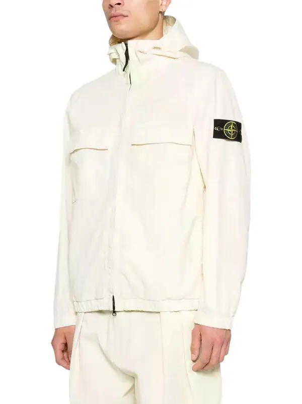 Stone Island Zip-up Hooded Jacket - Neutrals