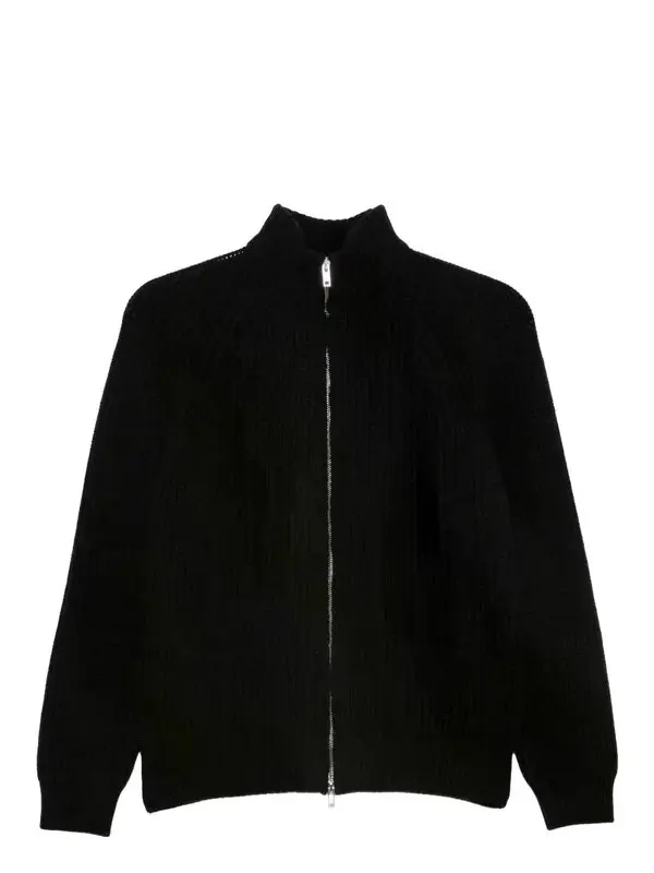 BASE Zip-fastening Cardigan - Black