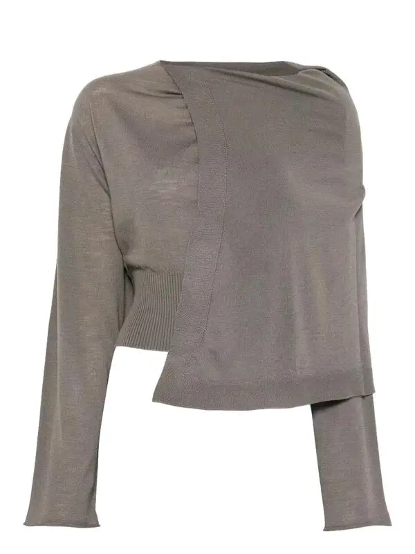 Rick Owens Asymmetric Draped Sweater - Grey