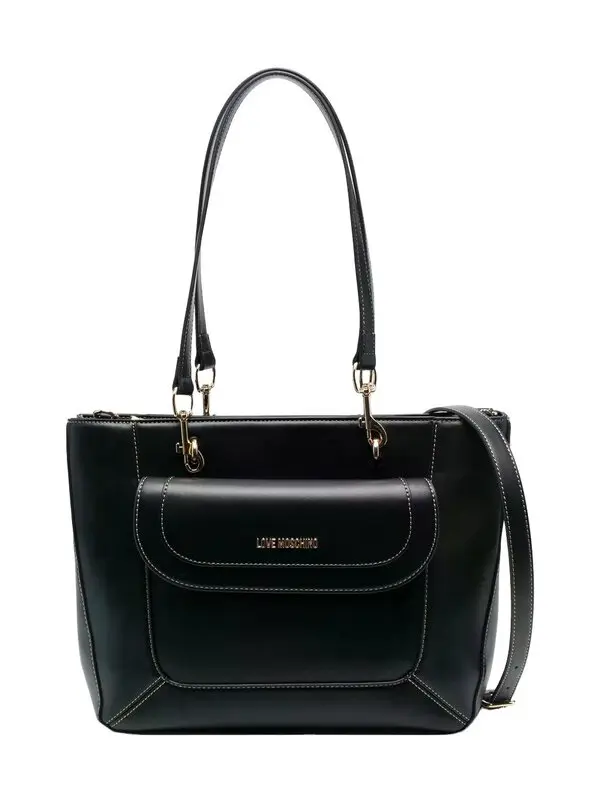 Moschino Leather Top-handle Tote Bag - Black