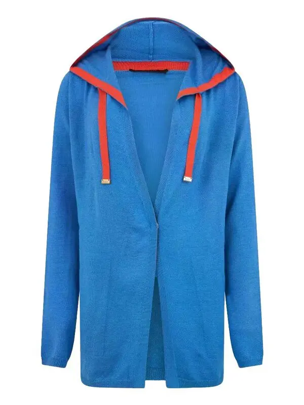 MOORER Hooded Knit Sweater - Blue