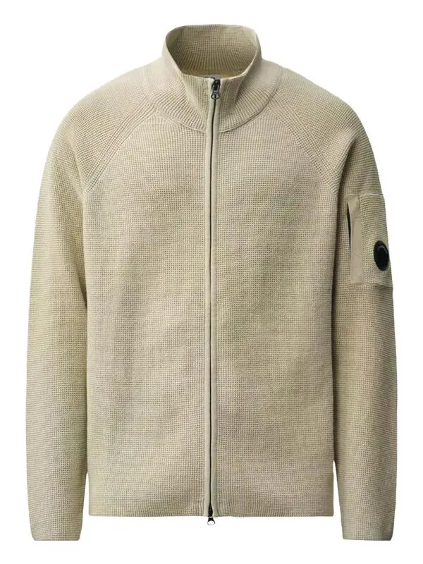 C.P. COMPANY Zip-up Lens-detail Sweater - Neutrals