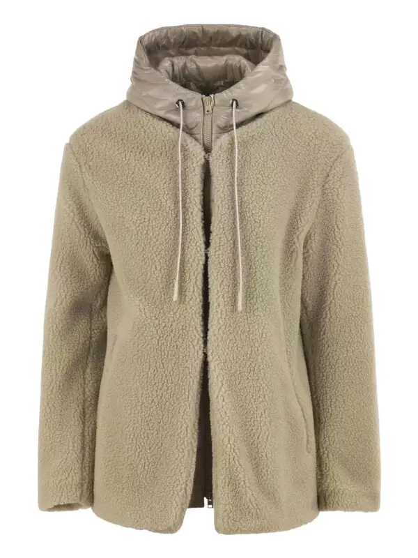 Herno Hooded Teddy-effect Jacket - Neutrals