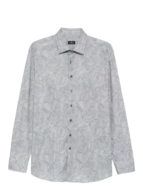 Etro Paisley-print Long-sleeve Shirt - Grey