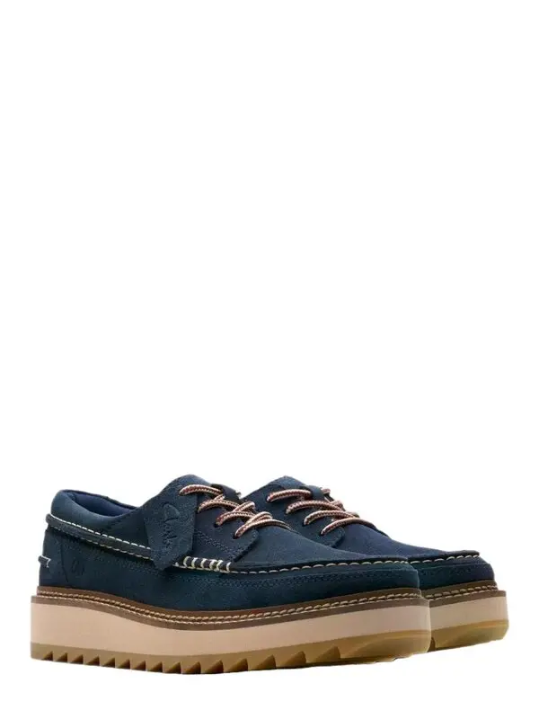Clarks Clarkhill Lace Suede Derby Shoes - Blue