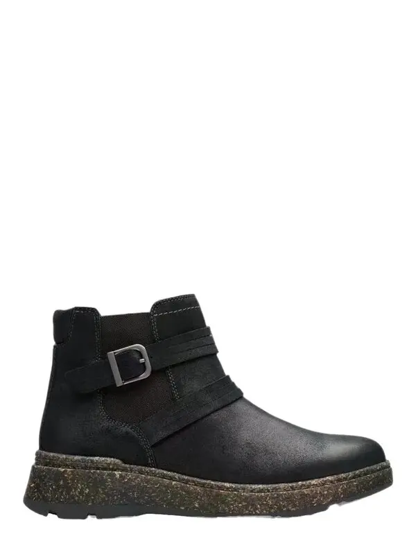Clarks Noralyn Strap Suede Ankle Boots - Black