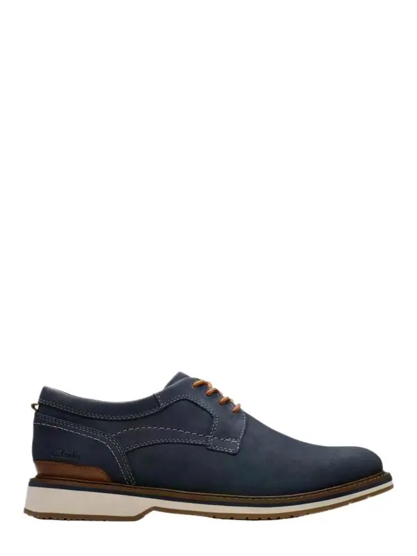 Clarks Monahan Plain Leather Oxford Shoes - Blue