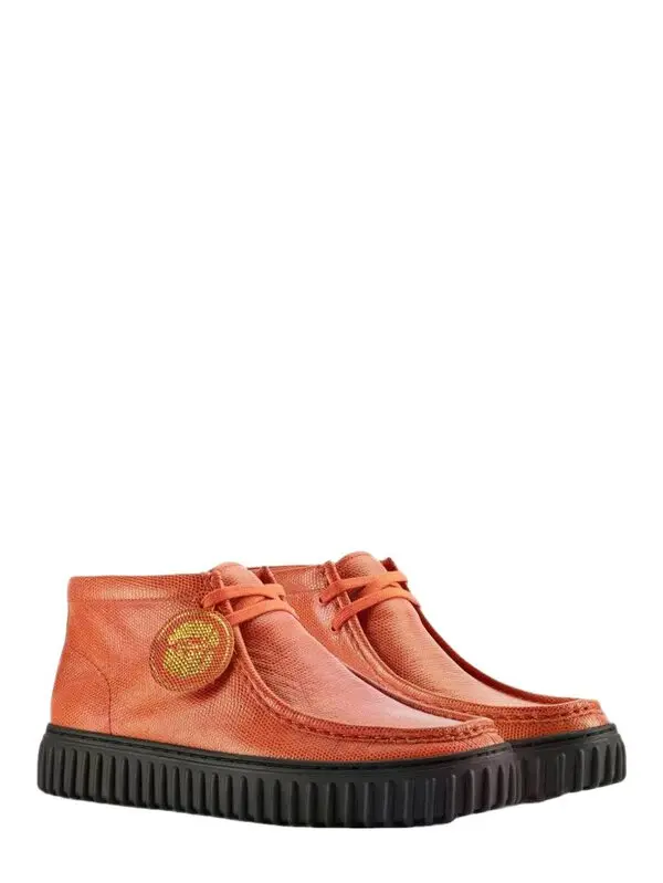 Clarks X Martine Rose Torhill Hi Lizard-effect Leather Boots - Orange