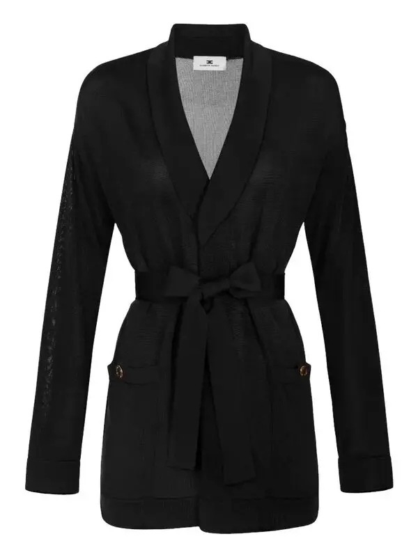 Elisabetta Franchi Cardigan In Viscose Yarn - Black