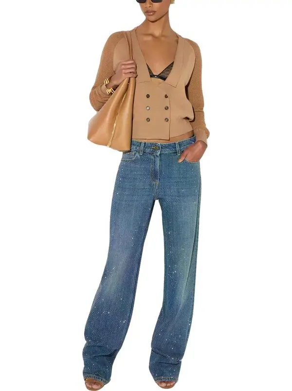 Elisabetta Franchi Knit And Mesh Cardigan - Neutrals