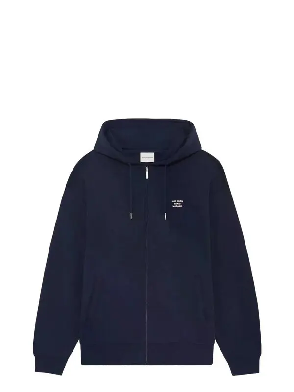 Drole De Monsieur Logo-print Zip-up Hoodie - Blue