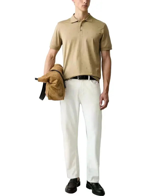 Karl Lagerfeld Monogram-embroidered Polo Shirt - Neutrals