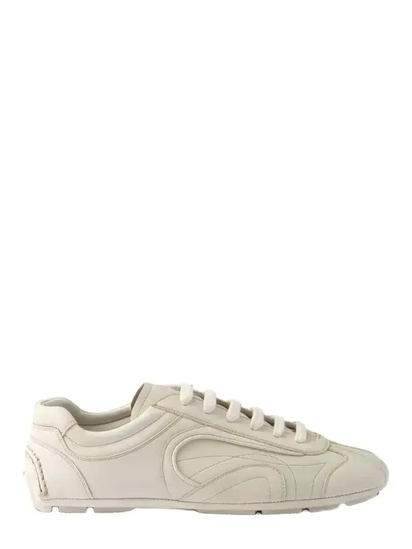 Prada Montecarlo Re-edition 2005 Topstitched Leather Sneakers - Neutrals