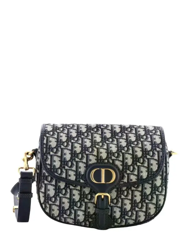Dior Bobby Flap Bag Oblique Canvas Medium Crossbody Bag - Blue